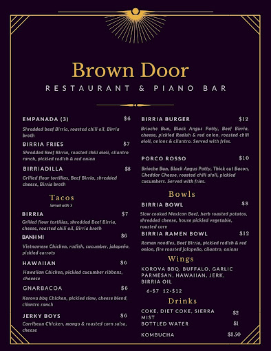 Brown door piano bar and restaurant | Cyrus Ramsey
